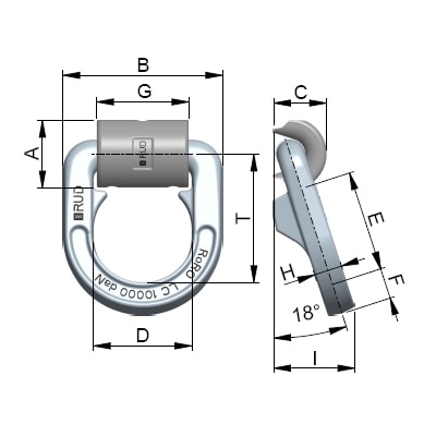 RoRo-Lashing point for welding, especially for low temperatures -40°C - RUD
