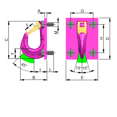 VCGH-G Bolt on Hooks - RUD